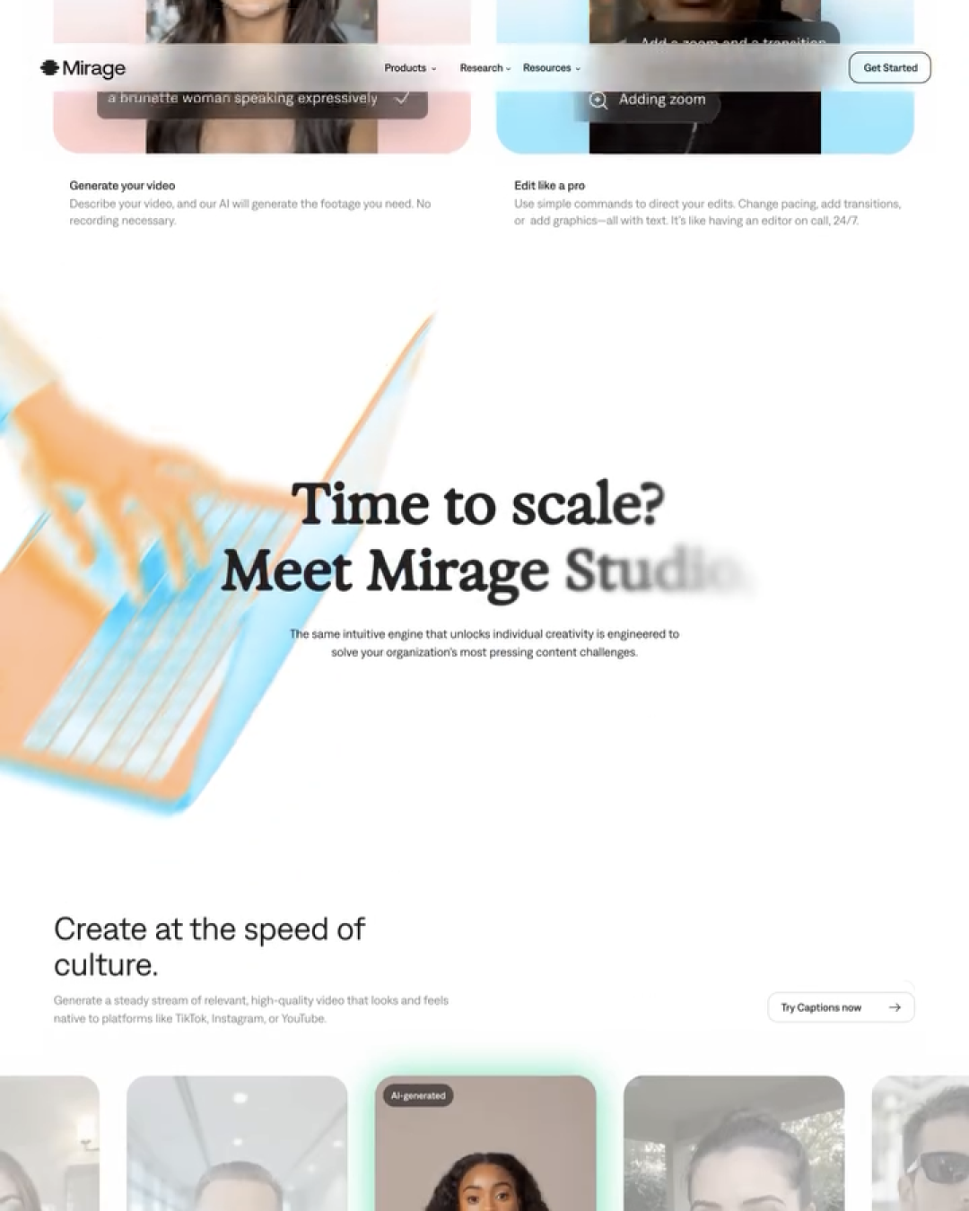 Mirage, 일렁이는 꿈 같은 AI 영상 툴 브랜드 디자인 - 디자인 나침반